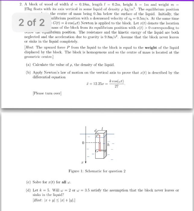 Calculate the value of rho, the density of the | Chegg.com