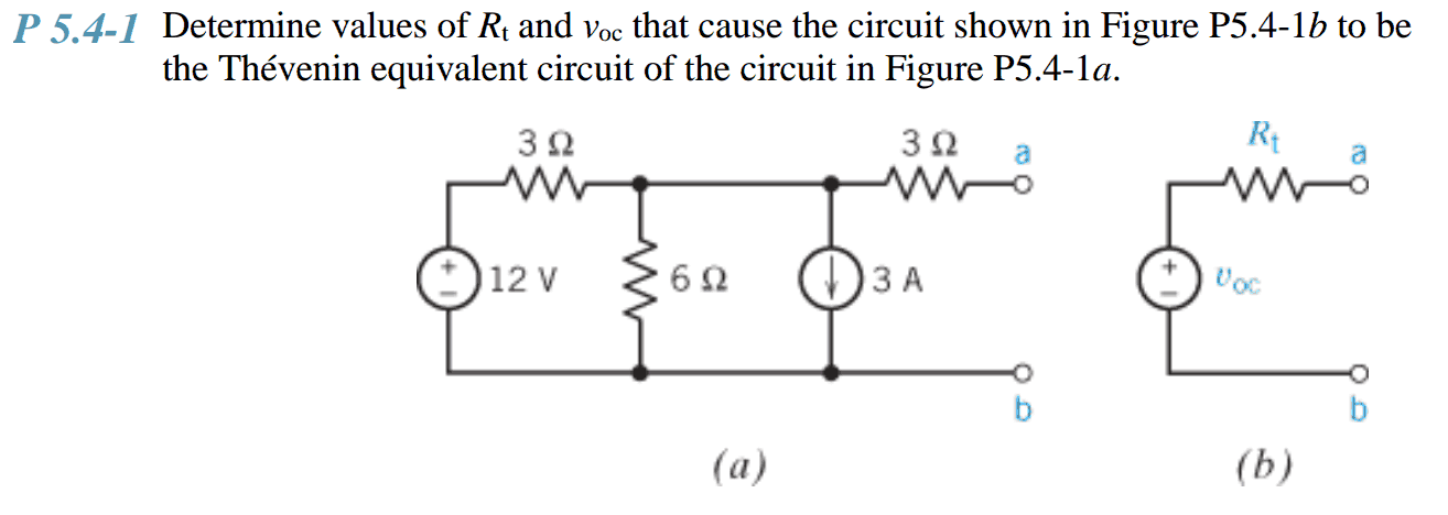 Solved Determine values of Rt and voc that cause the circuit | Chegg.com