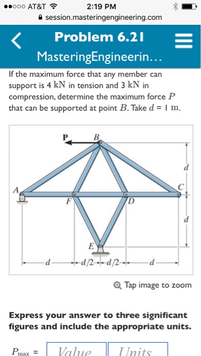 Solved If The Maximum Force That Any Member Can Support Is 4