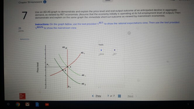Solved Chapter 19 Homework Use an AD-AS graph to demonstrate | Chegg.com