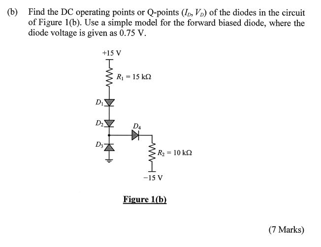 Solved (b) Find the DC operating points or Q-points (ls, %) | Chegg.com