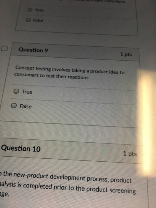 Solved Concept testing involves taking a product idea to | Chegg.com