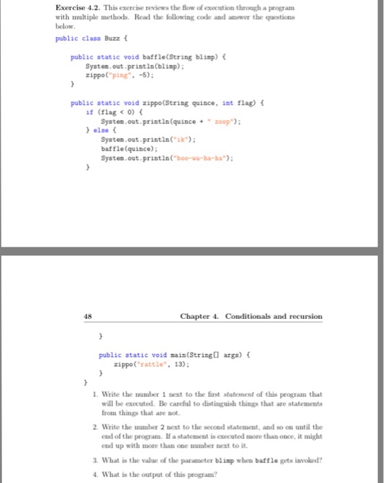 Solved is exercise reviews the flow of Exercise 4.2. Thi | Chegg.com