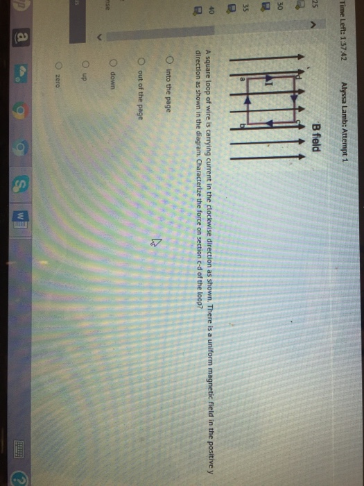 Solved A square loop of wire is carrying current in the | Chegg.com
