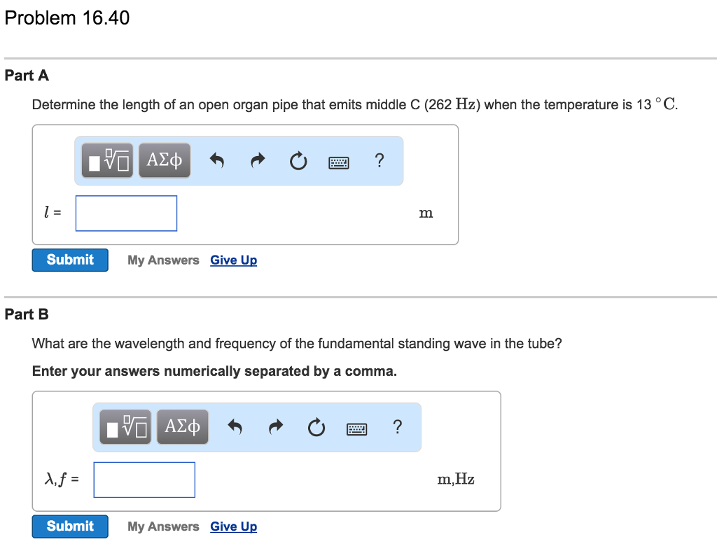Solved Problem 16.40 Part A Determine the length of an open | Chegg.com