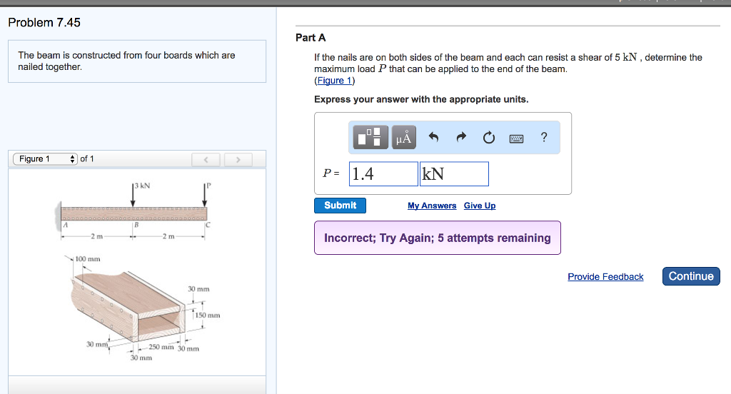 Solved The beam is constructed from four boards which are | Chegg.com