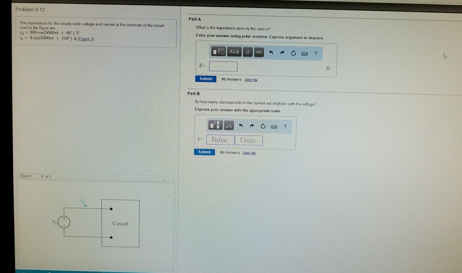 Solved Problem 9.12 Part A The expressions for the | Chegg.com
