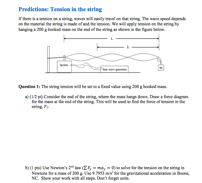 Solved Predictions: Tension in the string If there is a | Chegg.com