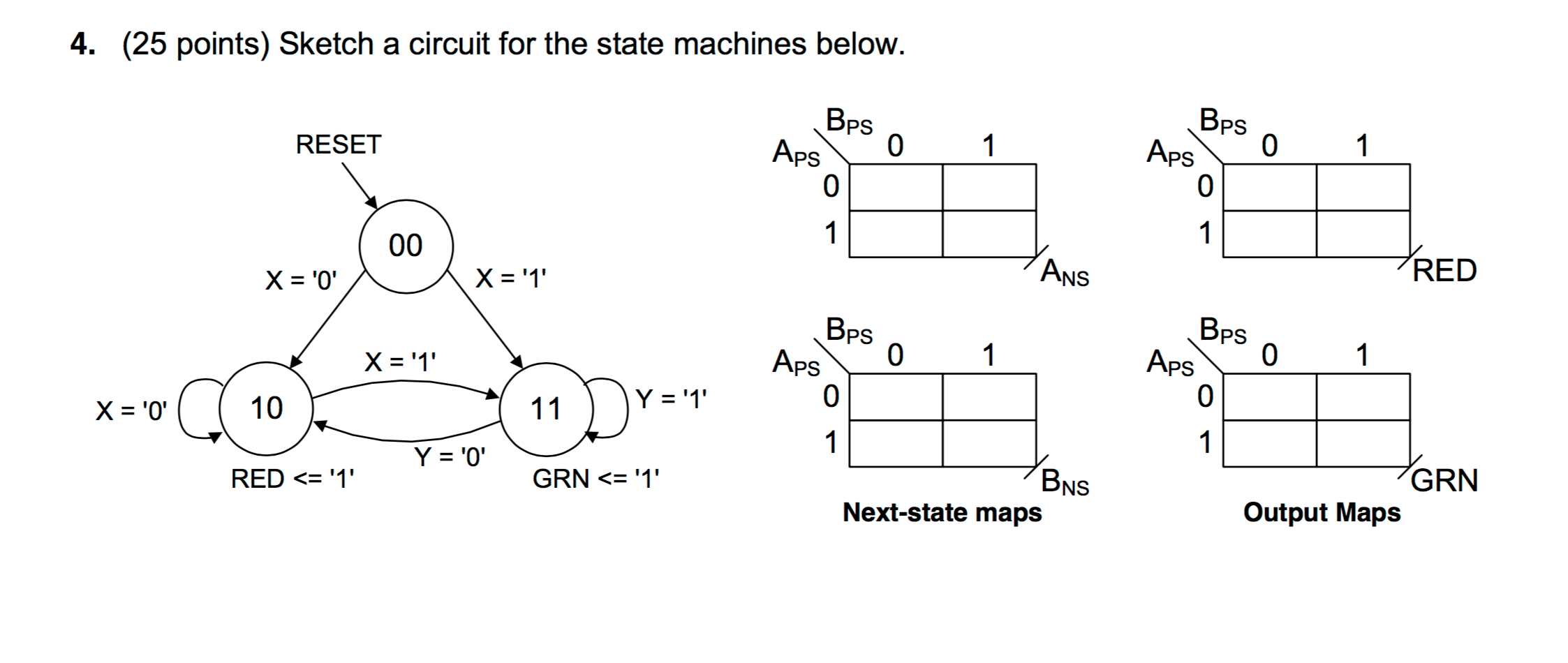 Solved Sketch a circuit for the state machines below. | Chegg.com