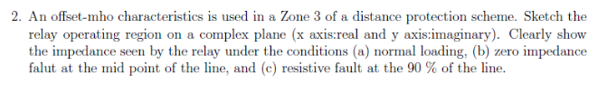 Solved An offset-mho characteristics is used in a Zone 3 of | Chegg.com