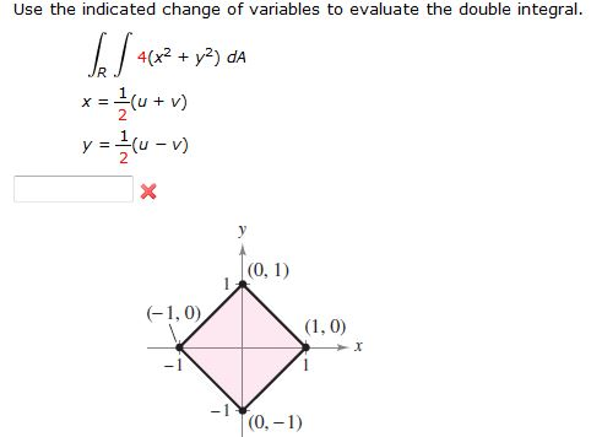 Solved Use the indicated change of variables to evaluate the | Chegg.com