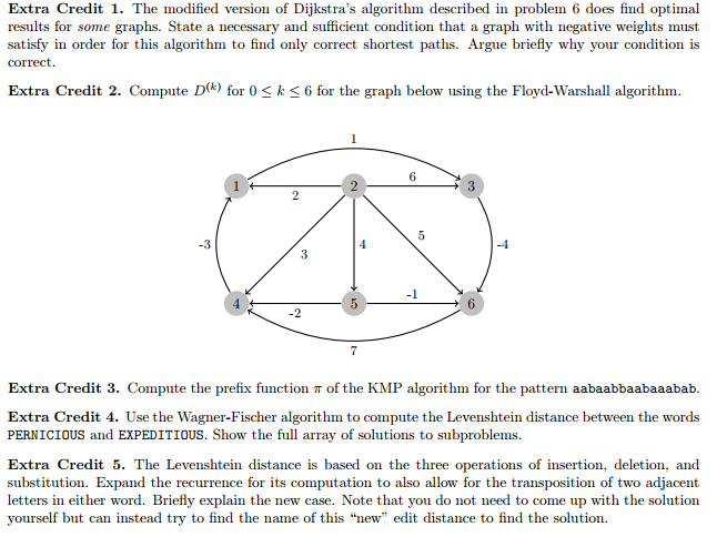 Extra Credit 1. The modified version of Dijkstra's | Chegg.com