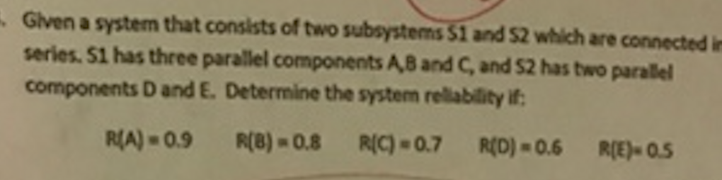 Solved Given a system that consists of two subsystems S1 and | Chegg.com