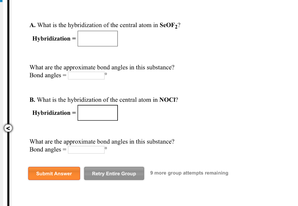 Solved A. What is the hybridization of the central atom in | Chegg.com