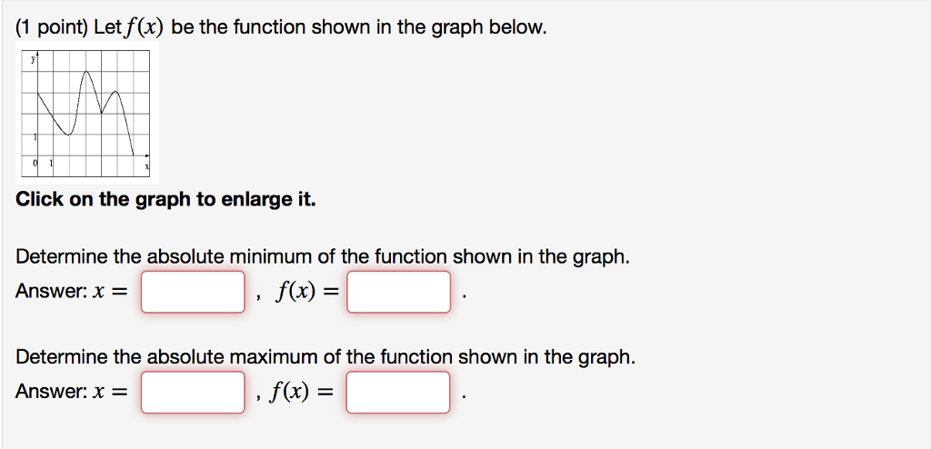 Solved (1 point) Let f(x) be the function shown in the graph | Chegg.com