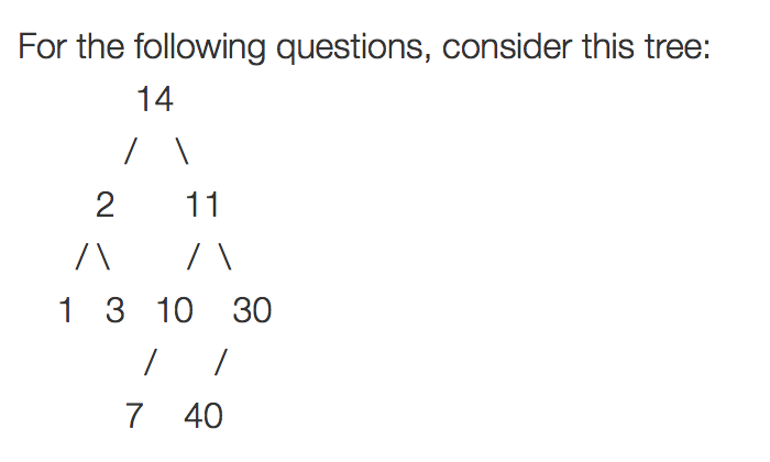 Solved For the following questions, consider this tree: 14 2 | Chegg.com