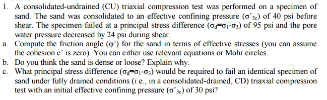 Solved Simple geotechnical engineering problems related to | Chegg.com