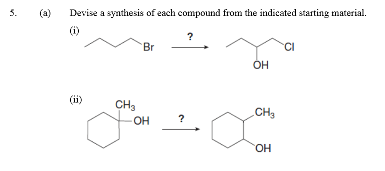 Solved Devise a synthesis of each compound from the | Chegg.com