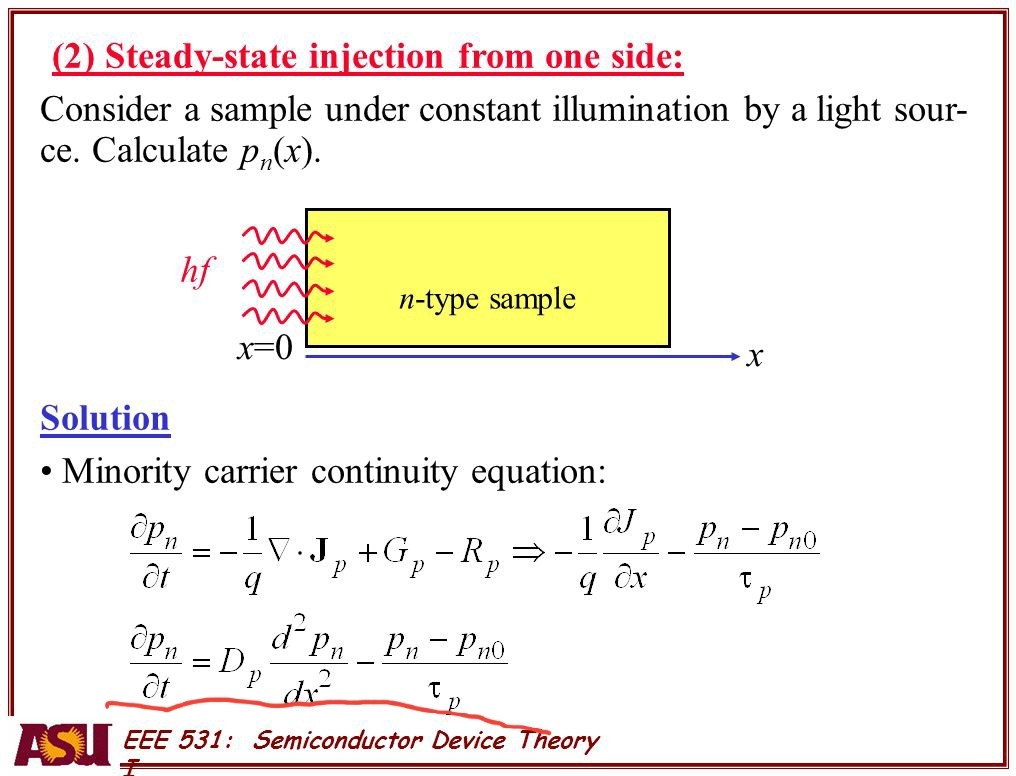 Solved 2) Steady-state injection from one side: Consider a | Chegg.com Solved 2) Steady-state injection from one side: Consider a | Chegg.com