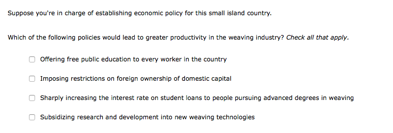 Solved Consider a small island country whose only industry | Chegg.com