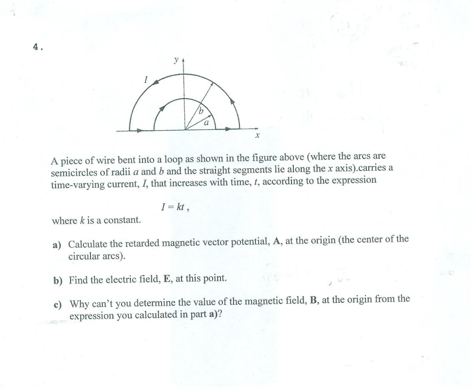 Solved A piece of wire bent into a loop as shown in the | Chegg.com