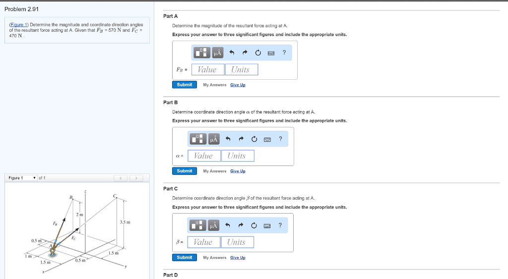 Solved Determine The Magnitude And Coordinate Direction