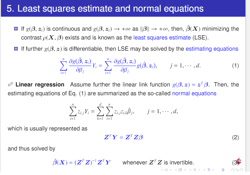 4 Least Squares Estimate And Normal Equations