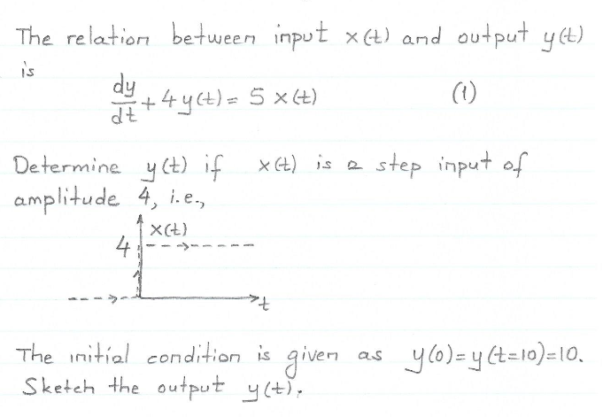 Solved The relation between input x(t) and output y(t) is | Chegg.com