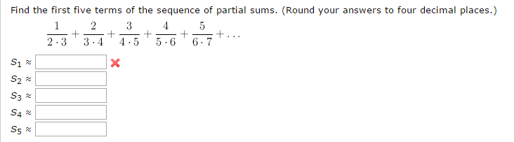 Solved Find the first five terms of the sequence of partial | Chegg.com