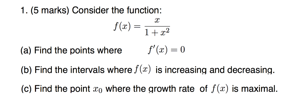 Solved 1. (5 marks) Consider the function: f (z) (a) Find | Chegg.com
