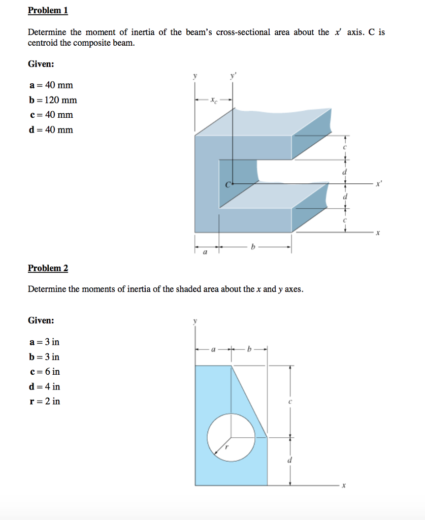 Solved Determine the moment of inertia of the beam's | Chegg.com