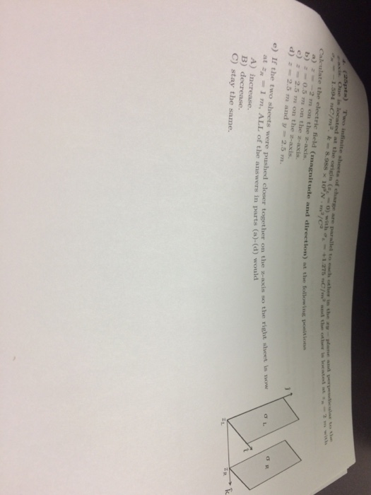 Solved Two infinite sheets of charge are parallel to each | Chegg.com