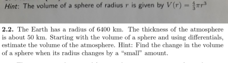 Solved Hint: The volume of a sphere of radius r is given by | Chegg.com