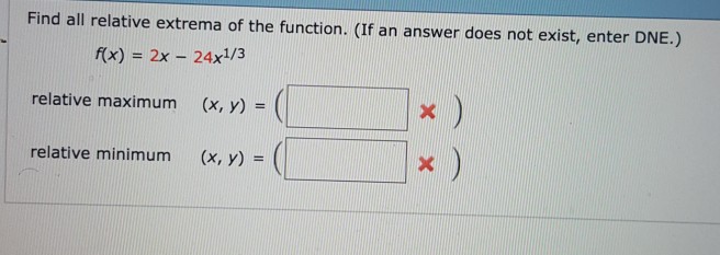 Solved Find all relative extrema of the function. (If an | Chegg.com