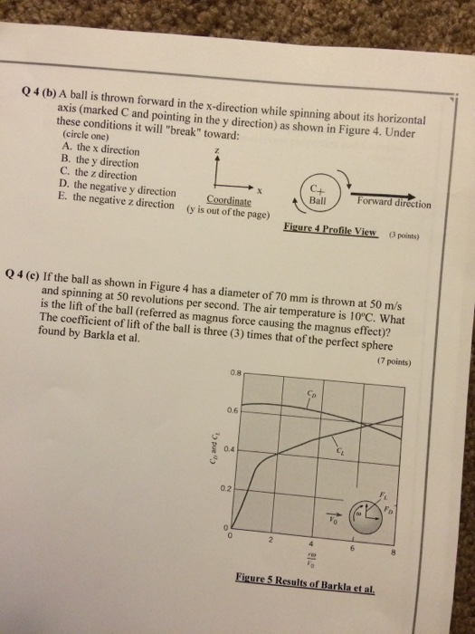 Solved A ball is thrown forward in the x-direction while | Chegg.com
