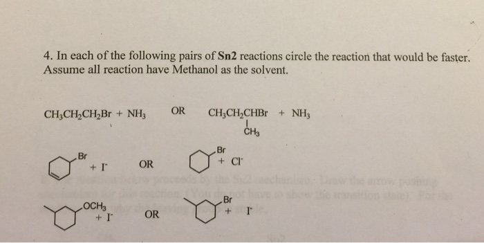 Solved In each of the following pairs of Sn2 reactions | Chegg.com