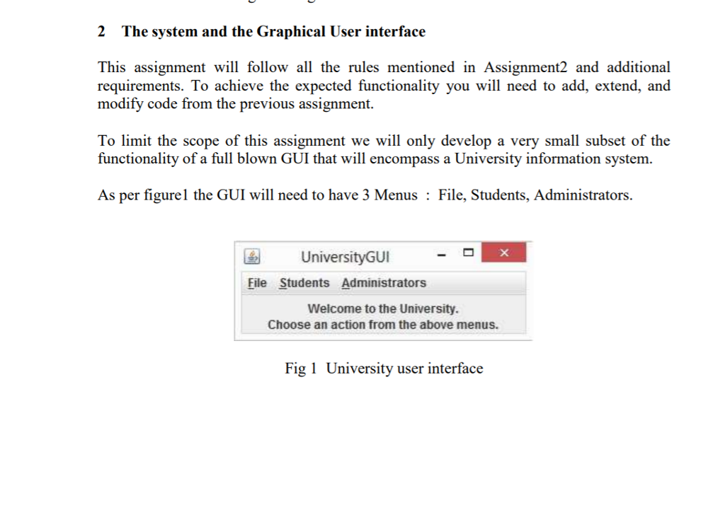 2 The system and the Graphical User interface This | Chegg.com