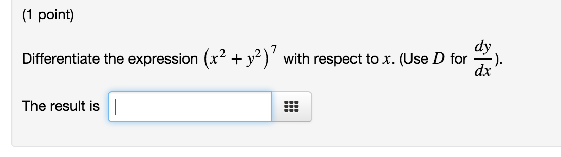 Solved Differentiate The Expression x 2 Y 2 7 With Chegg solved-differentiate-the-expression-x-2-y-2-7-with-chegg