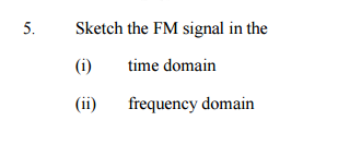 Solved Sketch the FM signal in the time domain frequency | Chegg.com