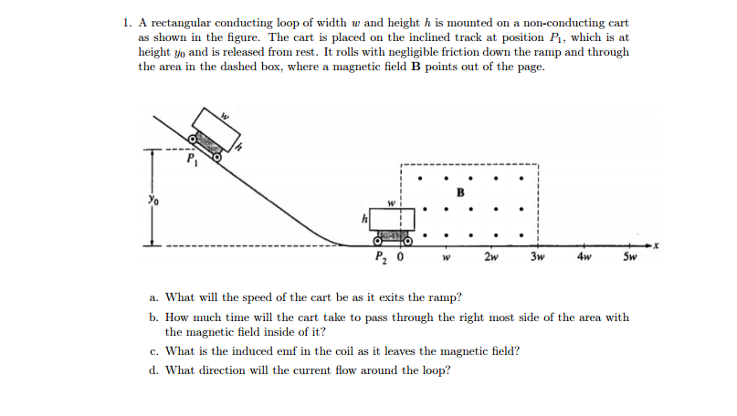 Solved A Rectangular Conducting Loop Of Width Omega And 4511