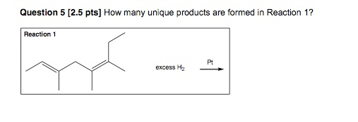 How many unique products are formed in Reaction 1? | Chegg.com