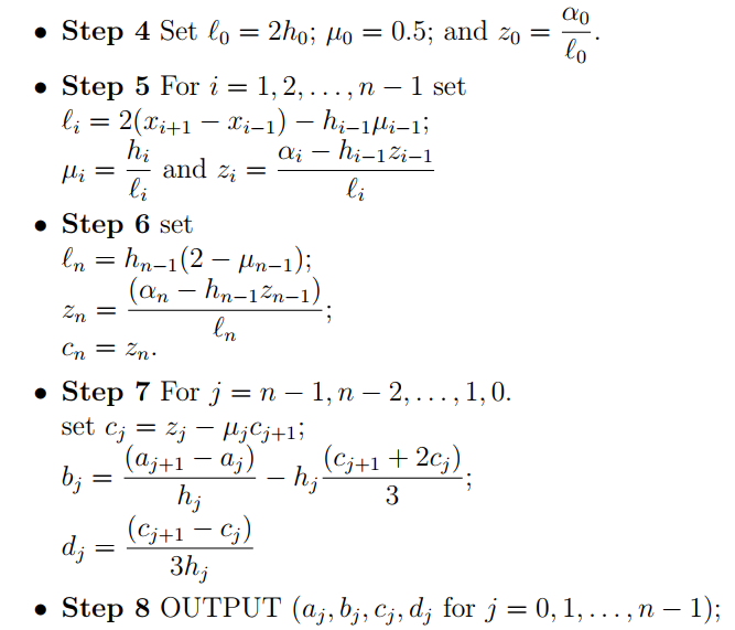 Below is a pseudocode for constructing cubic spline | Chegg.com