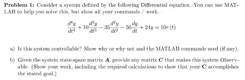 Solved Consider a system defined by the following | Chegg.com