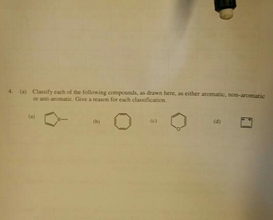 Solved 4 (a) Classify each of the following compounds, as | Chegg.com
