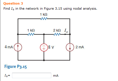 Solved Find Io in the network in Figure 3.15 using nodal | Chegg.com