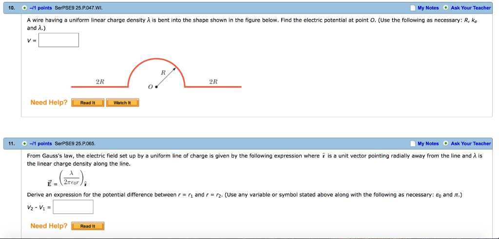 Solved A wire having a uniform linear charge density lambda | Chegg.com