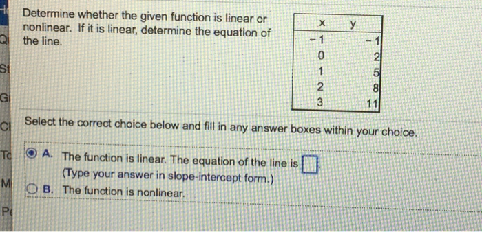Solved Determine Whether The Given Function Is Linear Or