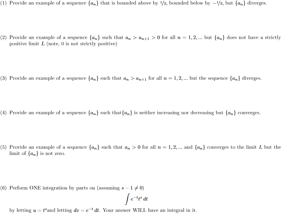 Solved Provide an example of a sequence {a_n} that is | Chegg.com
