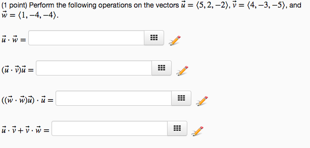 Solved Perform The Following Operations On The Vectors U