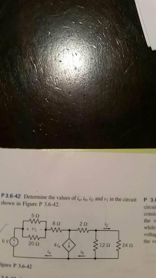 Solved P 3.6-42 Determine the values of ia, ib, iz, and v1 | Chegg.com